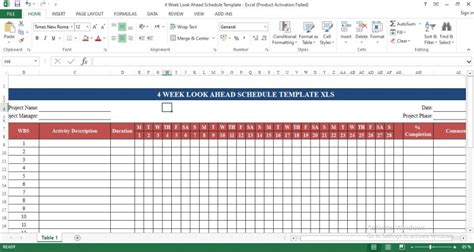 Project Management On Linkedin 4 Week Look Ahead Schedule Template Excel