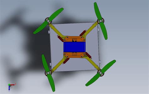 四架直升机（无人机）solidworks 2015模型图纸免费下载 懒石网