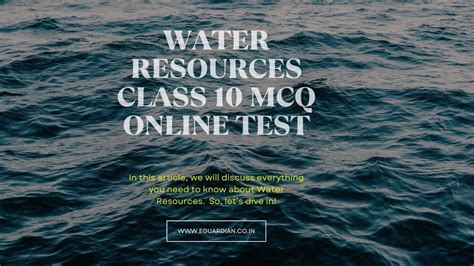 Water Resources Class 10 Worksheet