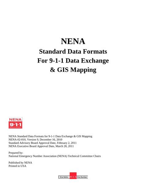 PDF NENA NENA Standard Data Formats For Data Exchange GIS Mapping NENA