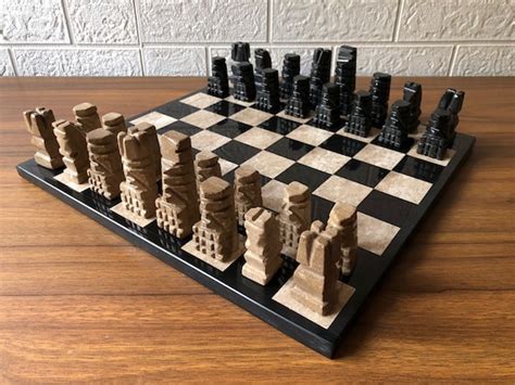 Large Chess Set 1377 X 1377 Marble Chess Set In Black And Etsy