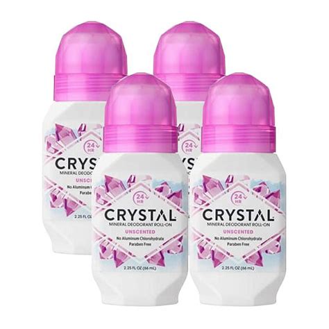 Crystal Mineral Roll On Unscented Body Deodorant 225 Fl Oz 4 Pack