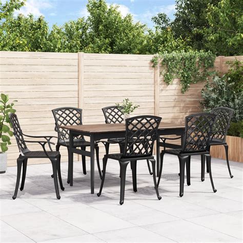 Cadeiras De Jardim 6 Pcs Alumínio Fundido Preto Loja Sitio Da Magia