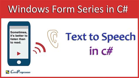 Windows Forms Text To Speech In C Coreprogramm Youtube