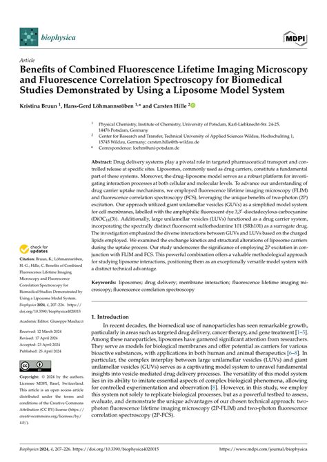 Pdf Benefits Of Combined Fluorescence Lifetime Imaging Microscopy And Fluorescence Correlation