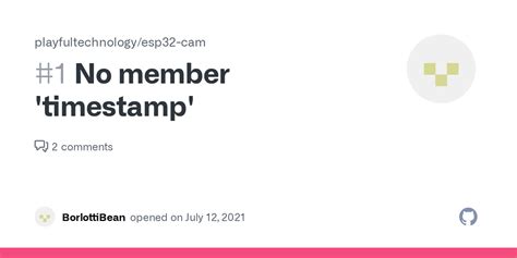 No Member Timestamp · Issue 1 · Playfultechnology Esp32 Cam · Github