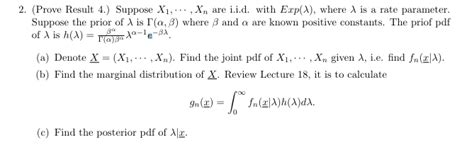 Solved Prove Result 4 ﻿suppose X1 Cdots Xn ﻿are I I D