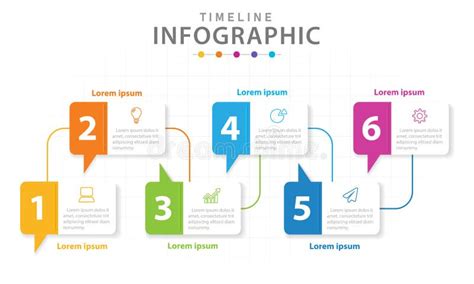 Infographic 6 Steps Modern Timeline Diagram With Line Graph Presentation Vector Infographic