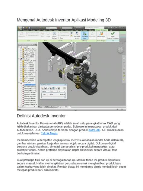 Mengenal Autodesk Inventor Aplikasi Modeling 3d Pdf