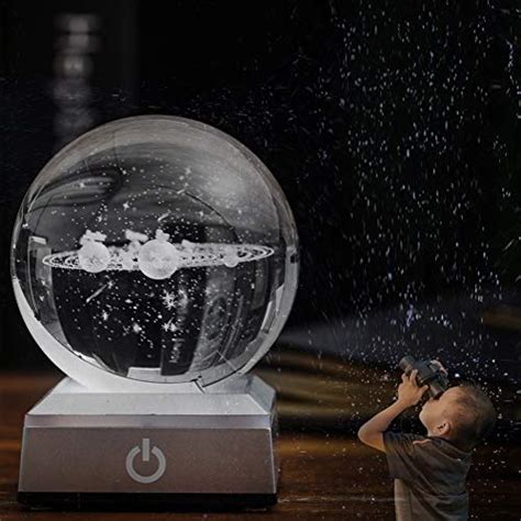 Erwei 3d Solar System Model Crystal Ball 315 Laser Engraved Universe