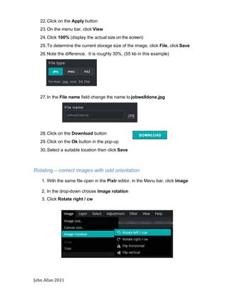 Image Editing Basics Using PIXLR Editor PDF Photo Editing Software Computer Software And