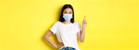 Free Photo Covid Health Care And Pandemic Concept Asian Female Model In Medical Mask And White