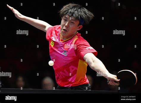 Singapur März 2024 Wang Chuqin Aus China Trifft Im Halbfinale Der