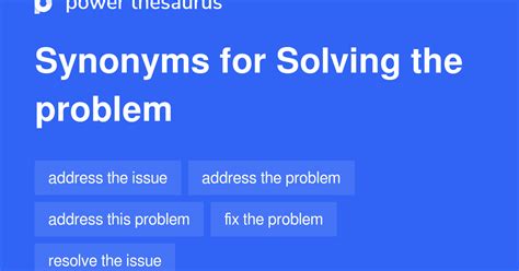 SOLVING THE PROBLEM Synonyms Similar Words Phrases