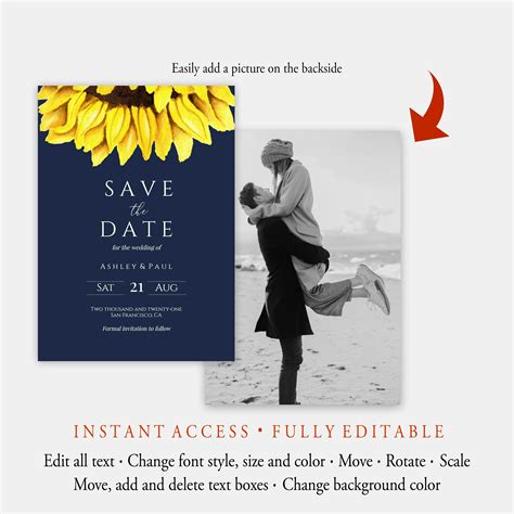 Rustic Save The Date Template Instant Download Save The Date Etsy