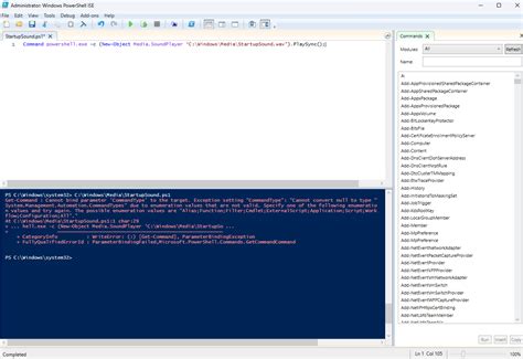 tried to run this simple script running it in ps ise was fine but it