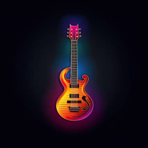 Premium Ai Image Aesthetic Guitar With Amazing Colorful Look Bckground
