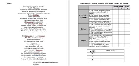 Poem 3 Poetry Analysis Checklist Identifying Studyx