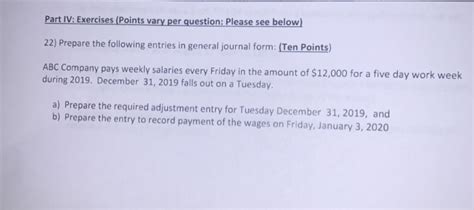 Solved Part Iv Exercises Points Vary Per Question Please