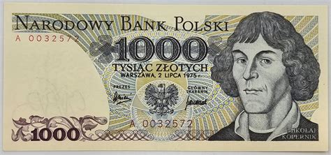 1000 Złotych 1975 Seria A Rzadki Archiwumniemczykpl