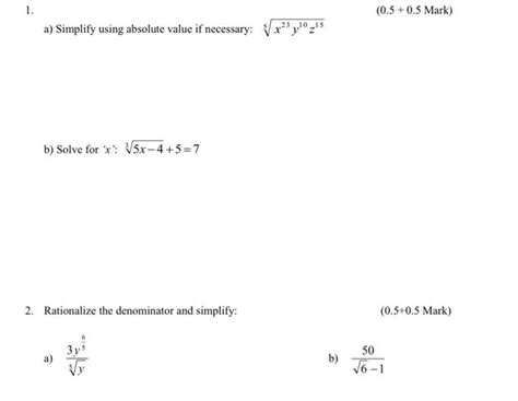 Solved 1 05 05 Mark A Simplify Using Absolute Value
