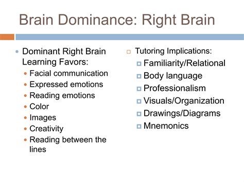 Brain Dominance Learning Pptx