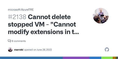 Cannot Delete Stopped Vm Cannot Modify Extensions In The Vm When The