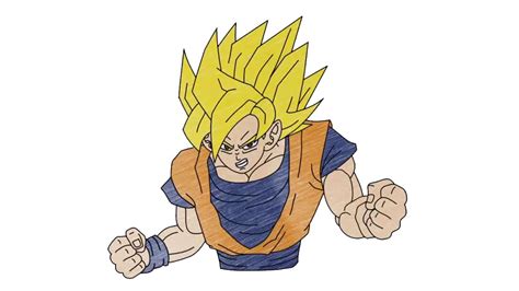 How To Draw Goku Super Saiyan Dragon Ball Z My How To Draw