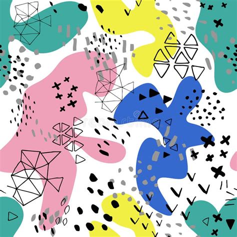 Creative Doodle Art Header With Different Shapes And Textures Collage