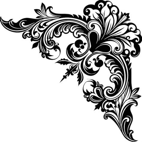 Ornate Floral Corner Design Premium Ai Generated Vector