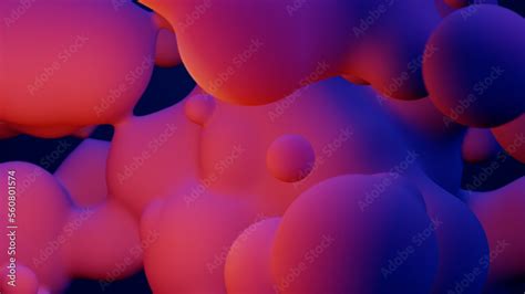 Metaverse 3d Render Morphing Animation Pink Purple Abstract Metaball