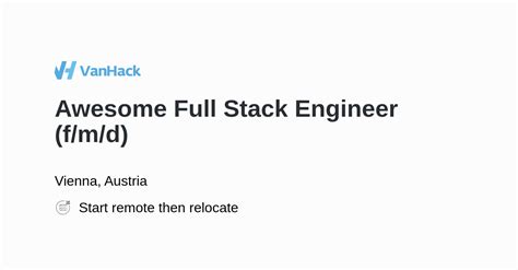 Awesome Full Stack Engineer Fmd Vanhack