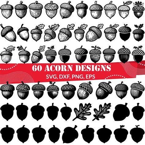 Acorn Svg Bundle Acorn Dxf Acorn Png Acorn Vector Acorn Outline