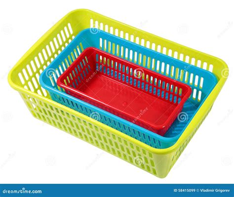 Stacked Different Size Colorful Perforated Plastic Containers S Stock