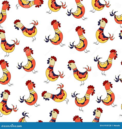 Seamless Chicken Pattern Vector 33024214