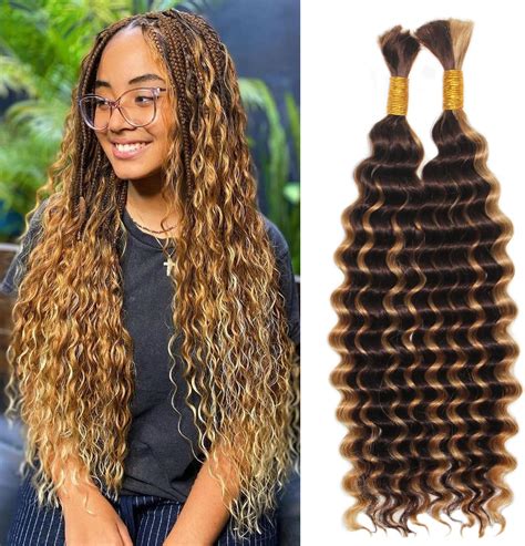 Human Braiding Hair For Boho Knotless Braids Bulk 16inch