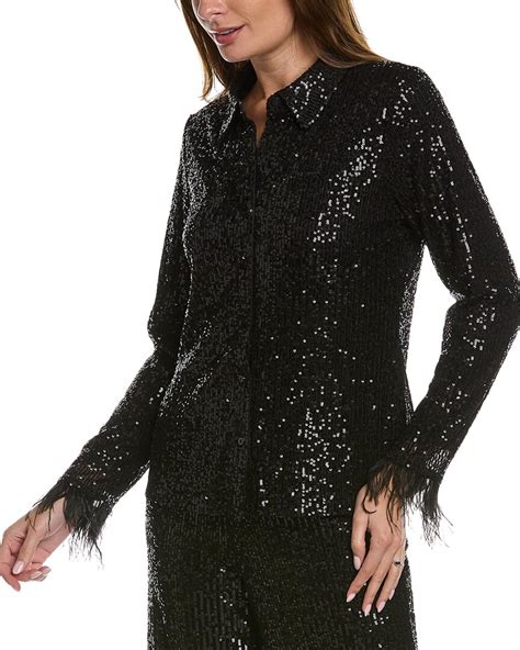 Nanette Lepore Nanette By Mila Fringe Sequin Jacket In Black ModeSens