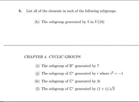 Solved 3 List All Of The Elements In Each Of The Following