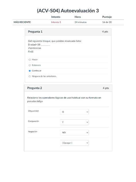 Principios De Algoritmo Acv S04 Autoevaluación 3 Pdf
