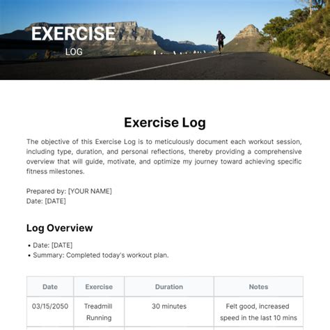Exercise Log Template Edit Online Download Example Template Net