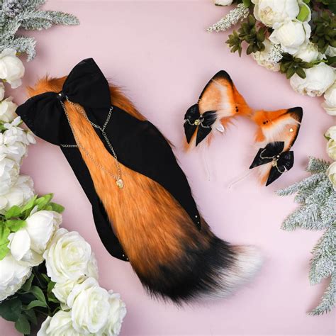 Luxurious Golden Fox Faux Fur Cat Ears Headdress