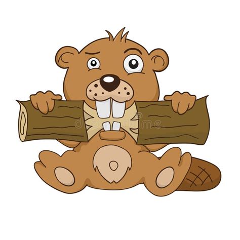 Kreskówka Bóbr Trzyma Znaka Ilustracja Wektor - Ilustracja złożonej z ...