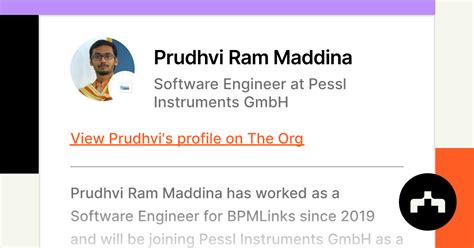 Prudhvi Ram Maddina Software Engineer At Pessl Instruments Gmbh The Org