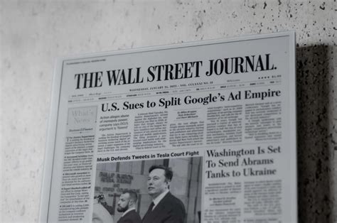 E Ink Wall Frame Lets You Read Your Newspapers Front Page Yanko Design