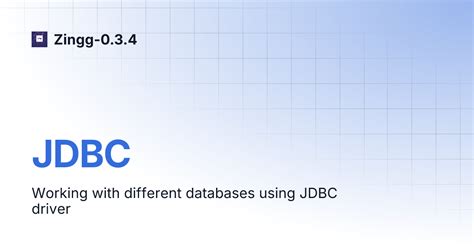 Jdbc Zingg