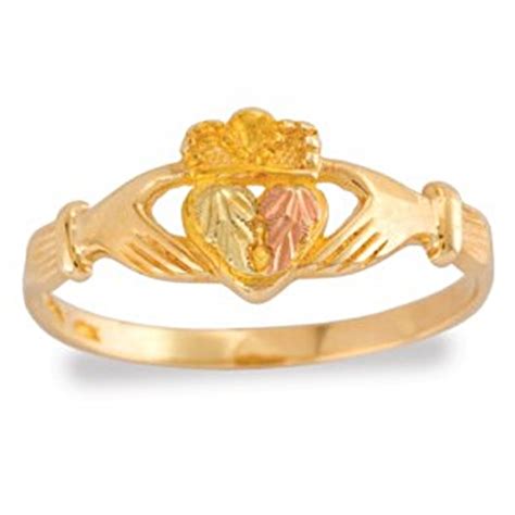 Mt Rushmore 10k Gold Ladies Claddagh Ring Blackhillsgolddirect