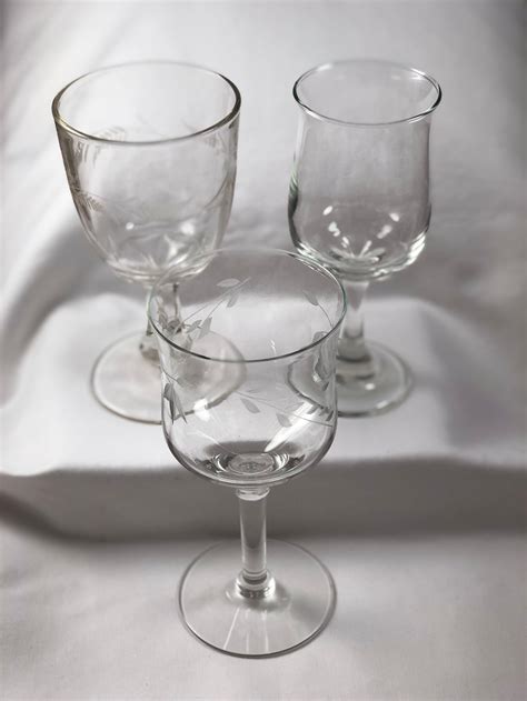 Vintage Stemware Etched Glassware Libby Etsy