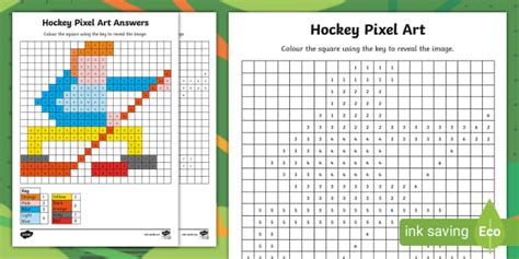 FREE Hockey Pixel Art Template Lehrer Gemacht Twinkl