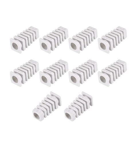Uxcell 스트레인 릴리프 부츠 27mm Pvc 코드 프로텍터 커버 슬리브 2 Awg 전기 케이블용 화이트 티몬