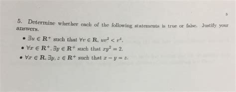 Solved Determine Whether Each Of The Following Statements Is